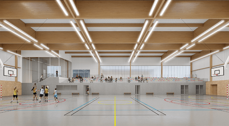Un gymnase / salle polyvalente à côté du lycée - Ville d'Auterive (31)